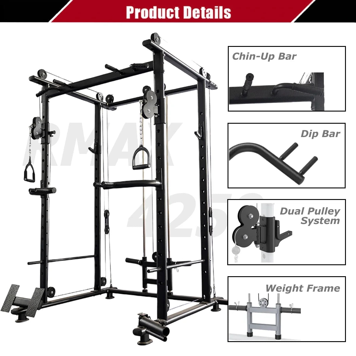 RMAX-4250 Heavy Duty Functional Adjustable Power Cage RK-PC005 ...